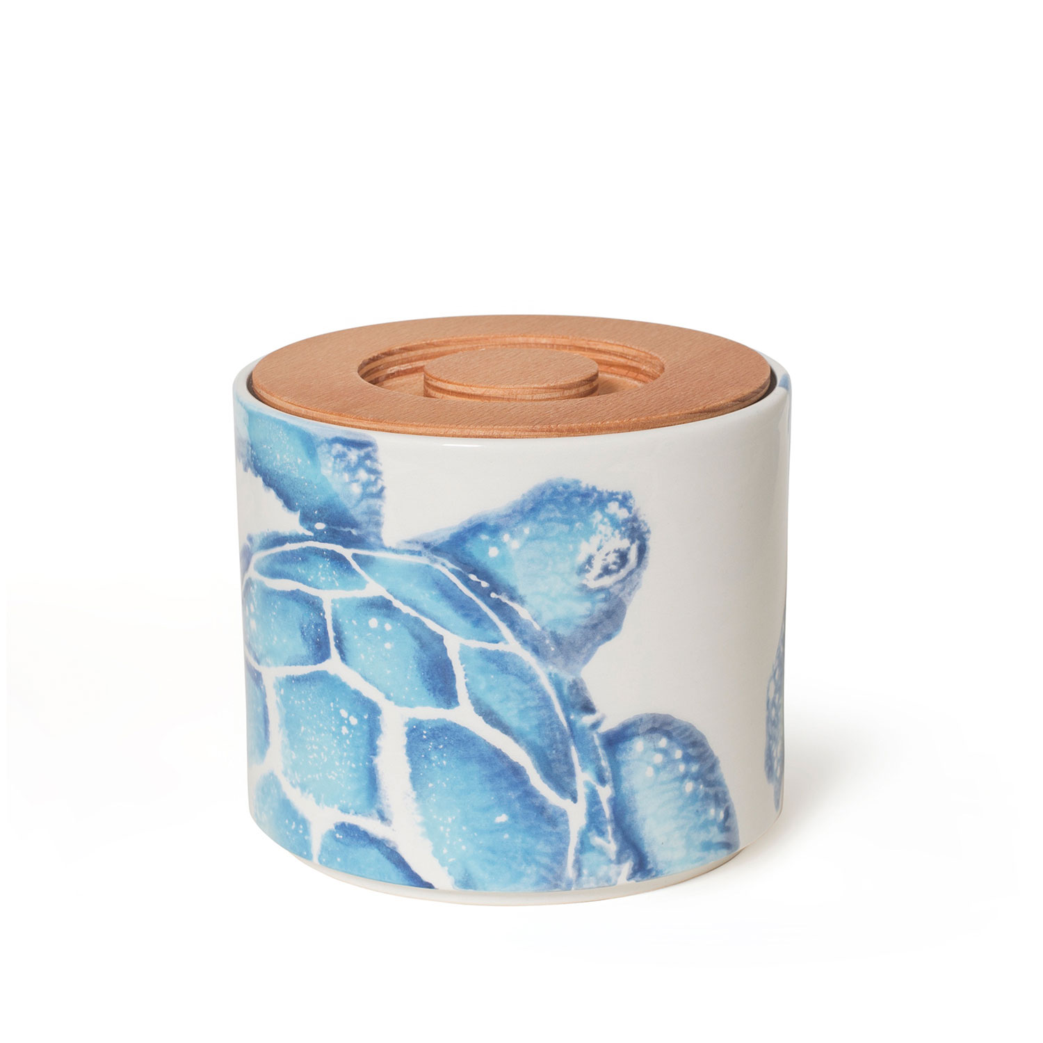 Stunning storage jar embellished with a vibrant turtle. - Unique & Unity